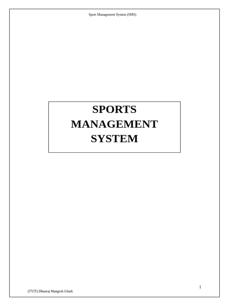 Sport Management System | PDF | Databases | Microsoft Sql Server
