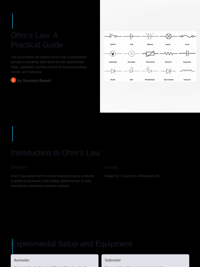 Ohm's Law: Practical Guide & Experiments | PDF | Voltage | Electronic ...