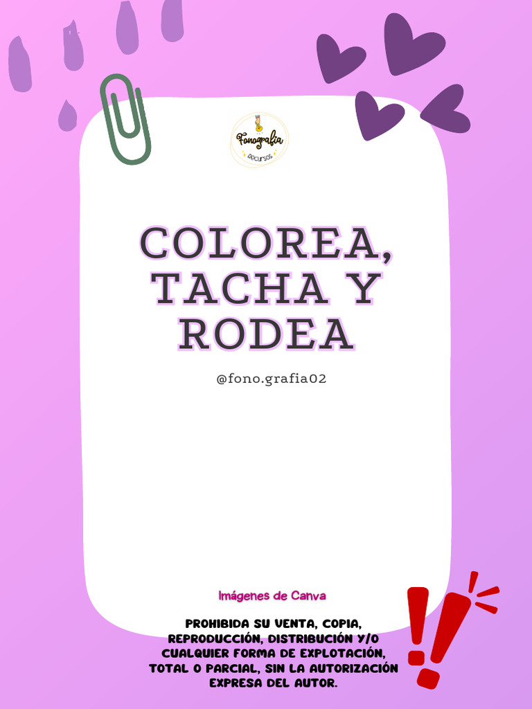 Colorea, Tacha y Rodea | PDF