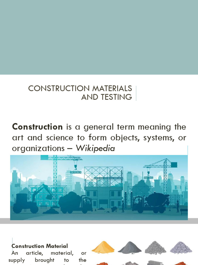 Introduction To Construction Materials & Testing | PDF