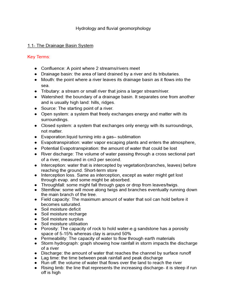 Hydrology and Fluvial Geomorphology | PDF | Surface Runoff | Erosion