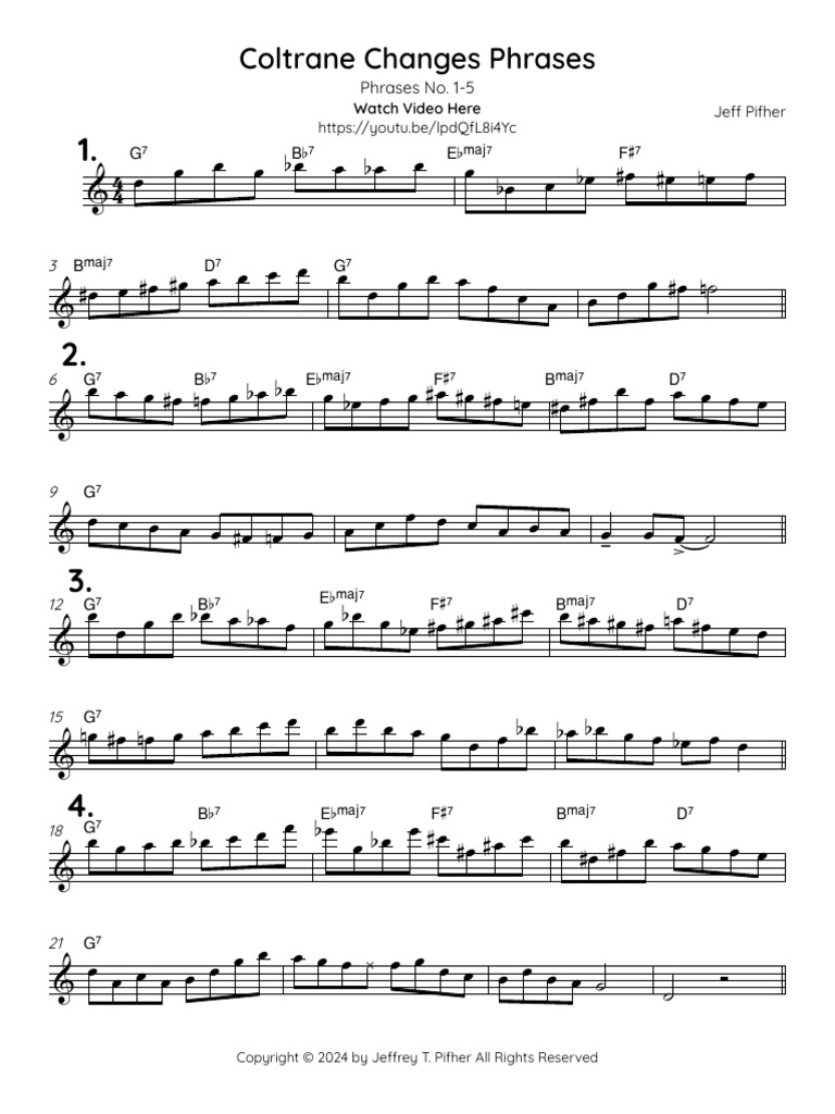 Coltrane Change Phrases No 1-5 | PDF