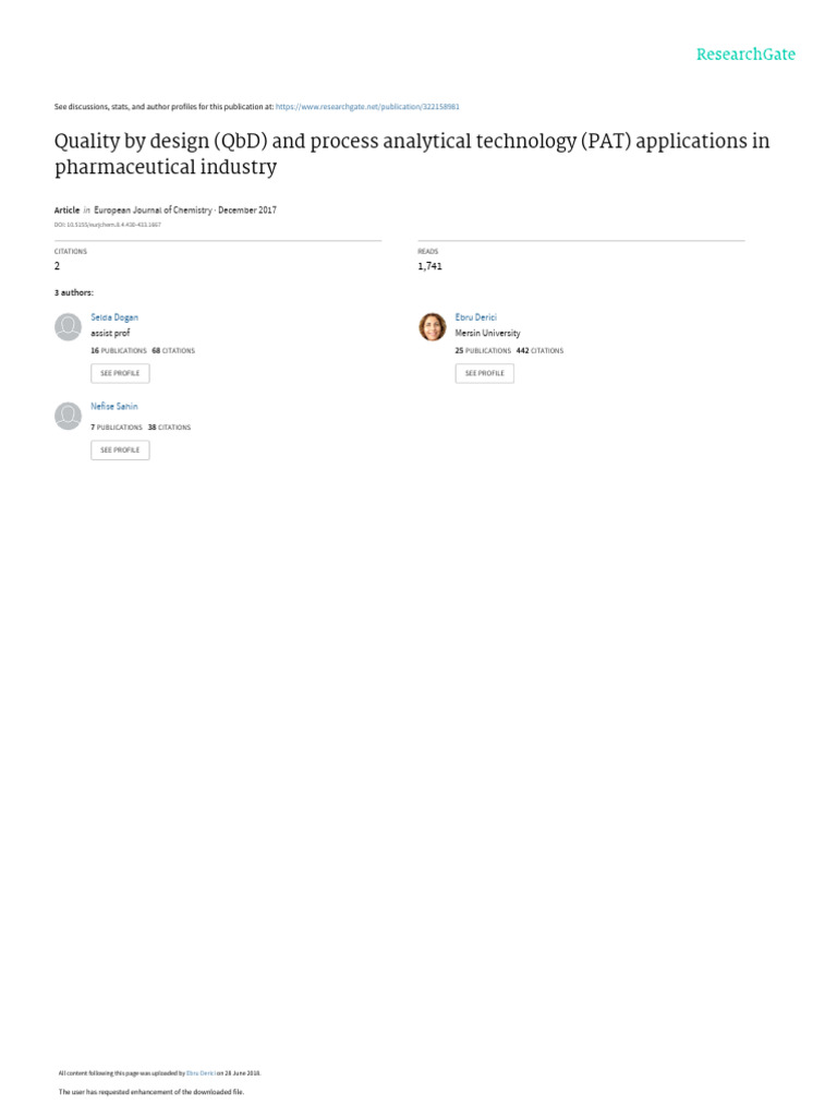 PAT & QBD Applications in Pharma Ind. | PDF | Tablet (Pharmacy) | High ...