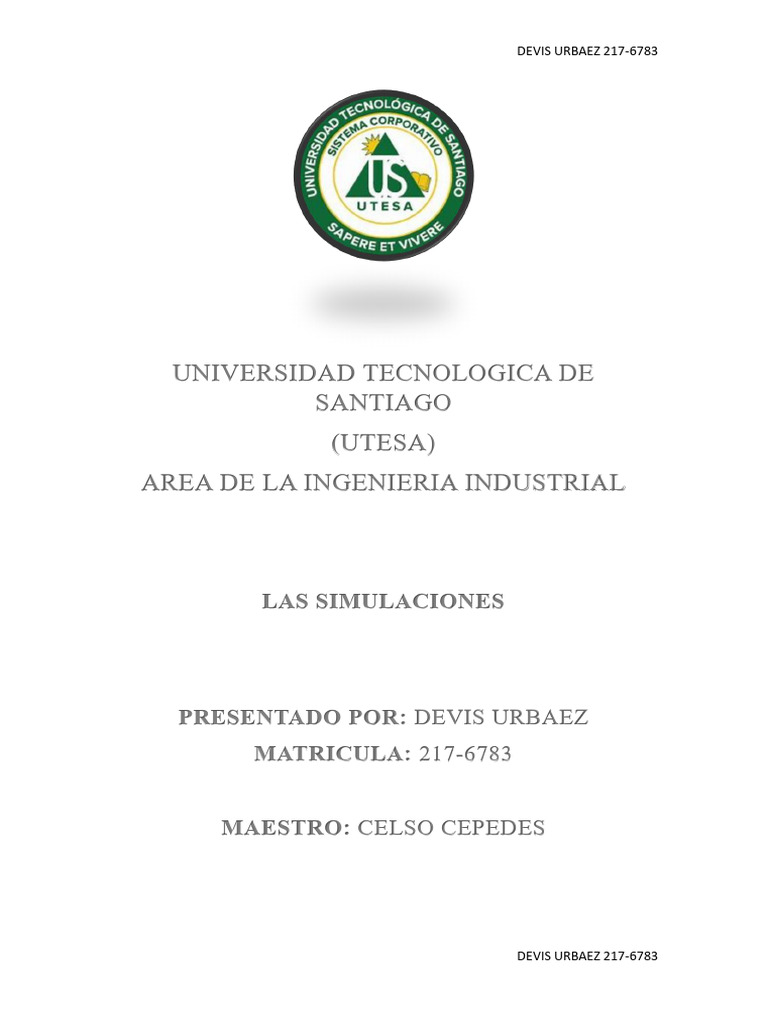 217-6783_U_DEVIS_Las simulaciones | PDF | Simulación | Ingeniería