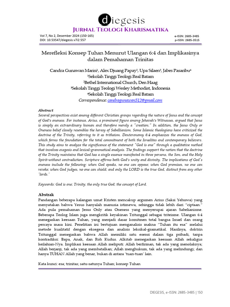 Implikasi Keesaan Tuhan dan Trinitas | PDF