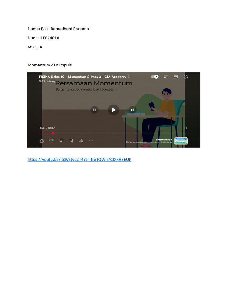 Rizal Romadhoni Pratama - H1E024018 - Fisika Dasar | PDF