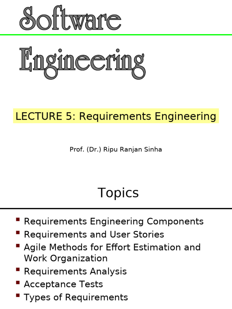 Lec 5 RequirementsEng | PDF | System | Software Engineering