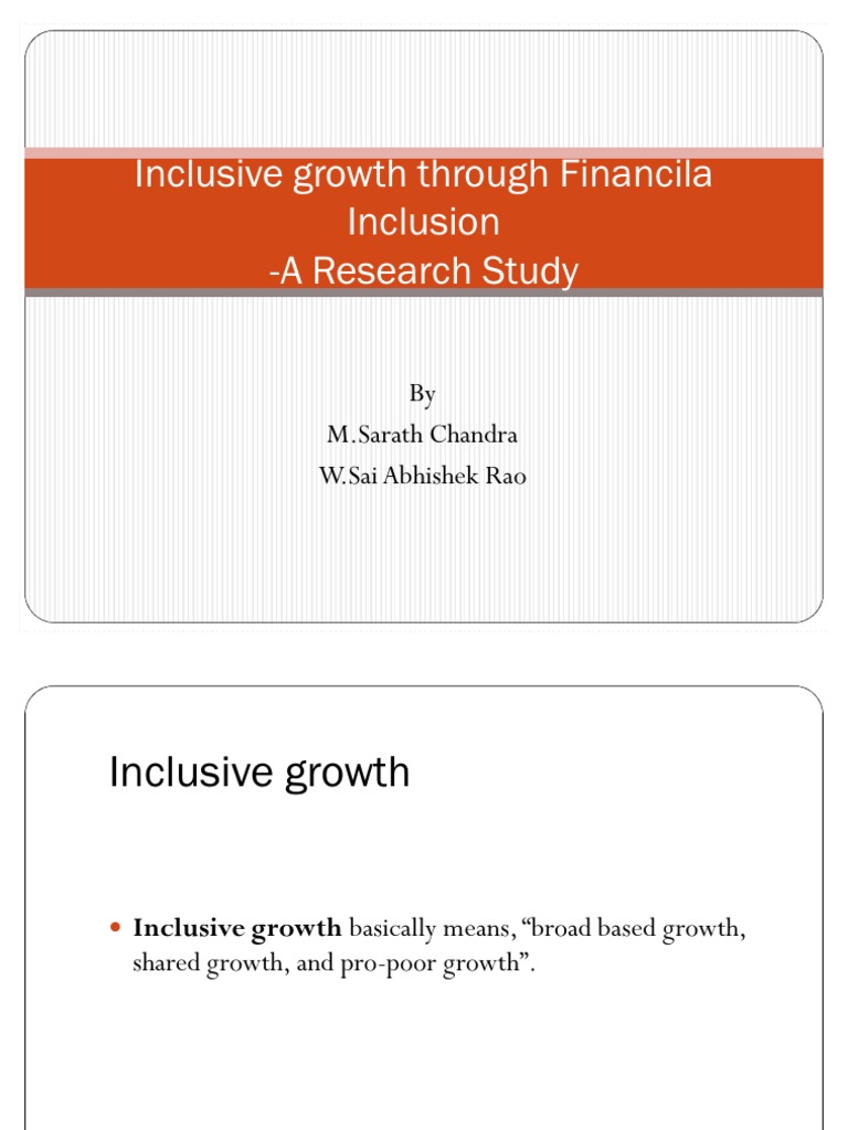 Inclusive Growth Through Financila Inclusion | PDF | Financial ...