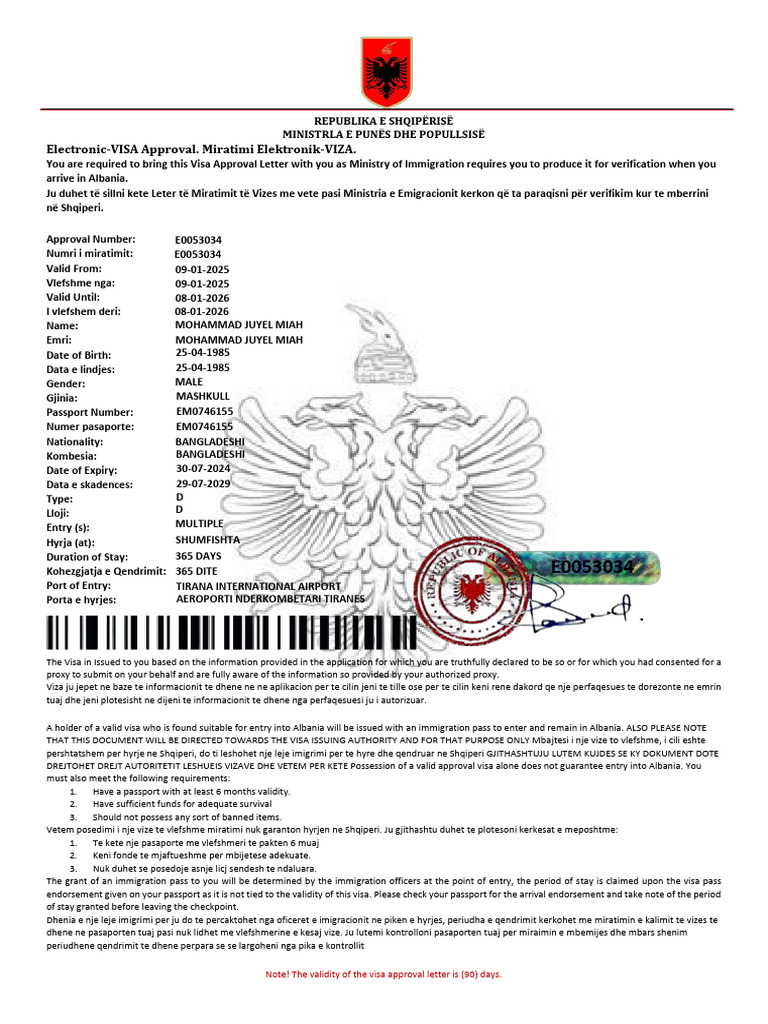 MOHAMMAD JUYEL MIAH 2 | PDF | Travel Visa | Passport