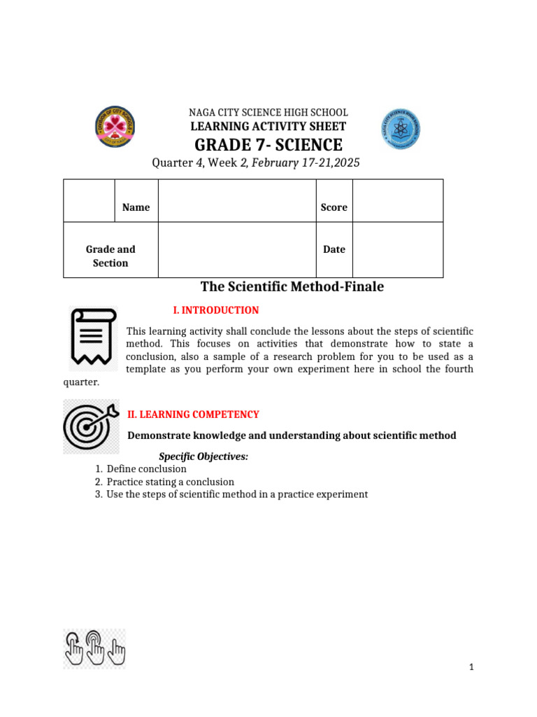 Q4 LAS 1.docxSM Finale | PDF | Experiment