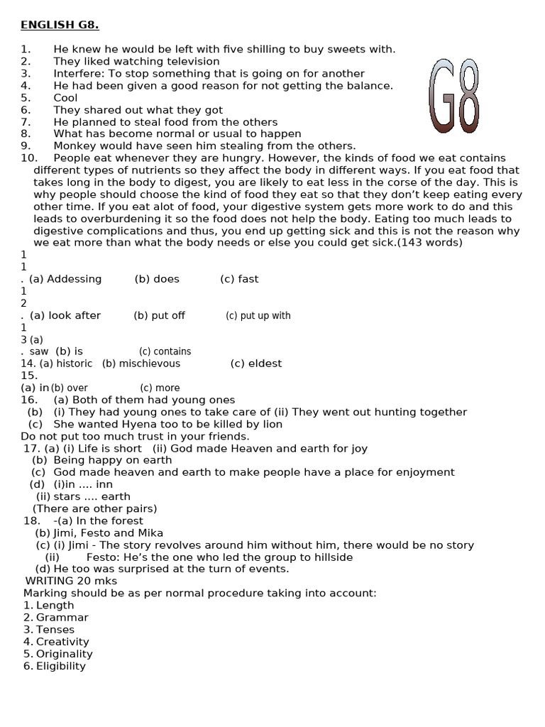g8 English Ms | PDF