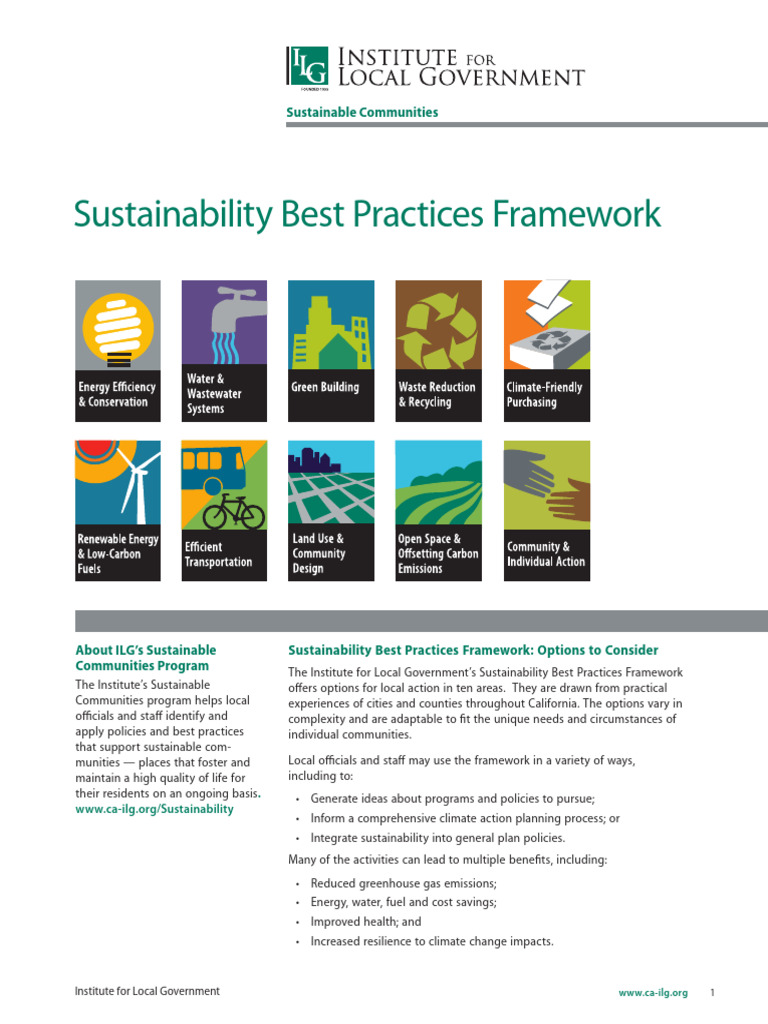 Sustainability Best Practices Framework 7.0 June 2013 Final | PDF ...