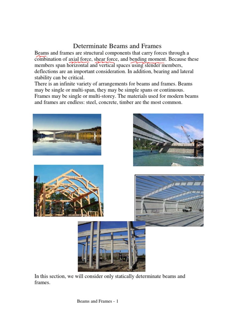 Section 4 Determinate Beam And Frame Analysis Annotated Oct20 Pdf Beam Structure Bending