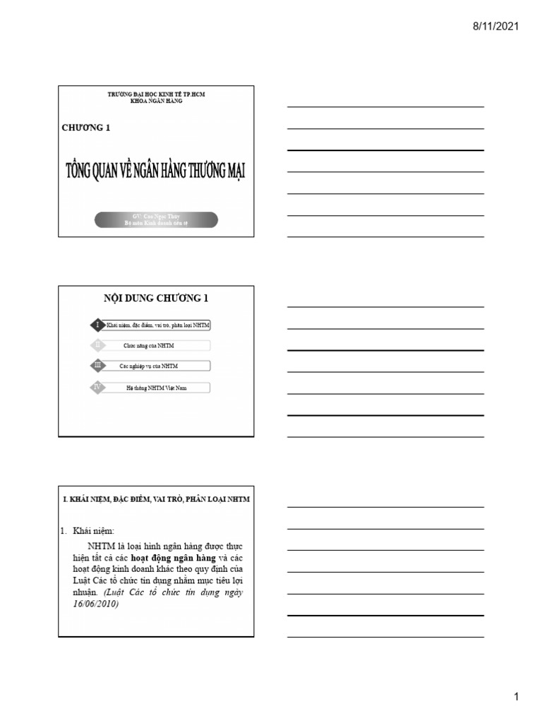 Chuong 1 - Tổng Quan Về NHTM | PDF