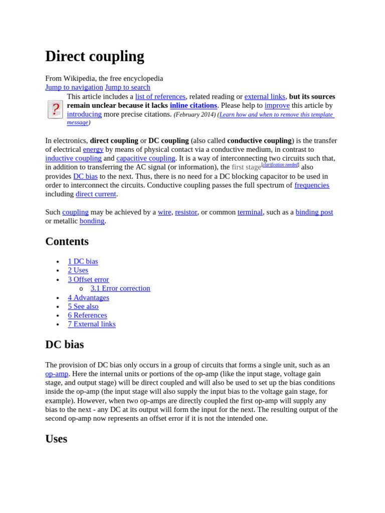 Direct coupling | PDF | Amplifier | Electricity
