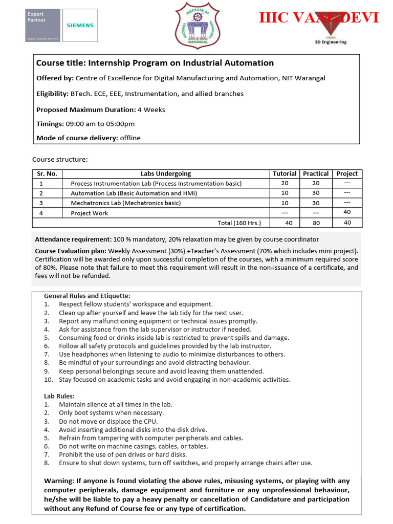 NITW - Industrial Automation - Internship - 2025 - 2 | PDF | Programmable Logic Controller ...