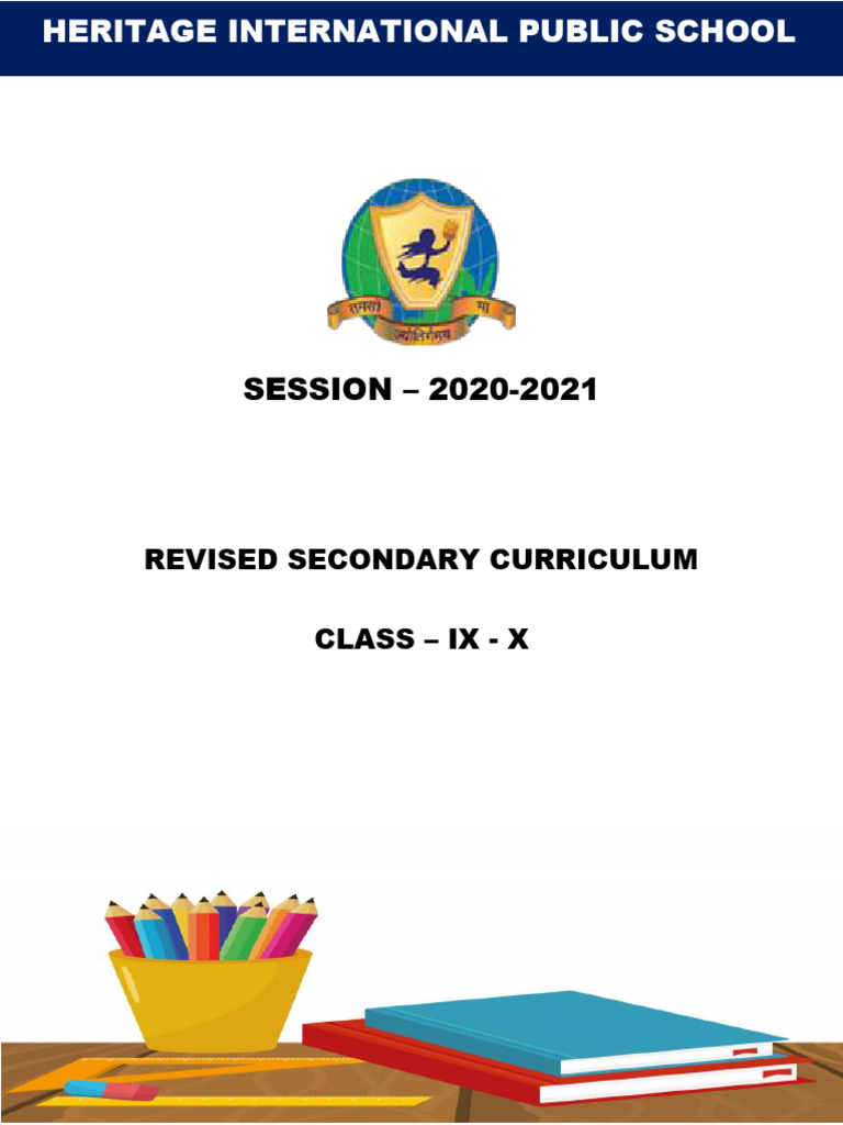 SESSION - 2020-2021: Revised Secondary Curriculum Class - Ix - X | PDF ...