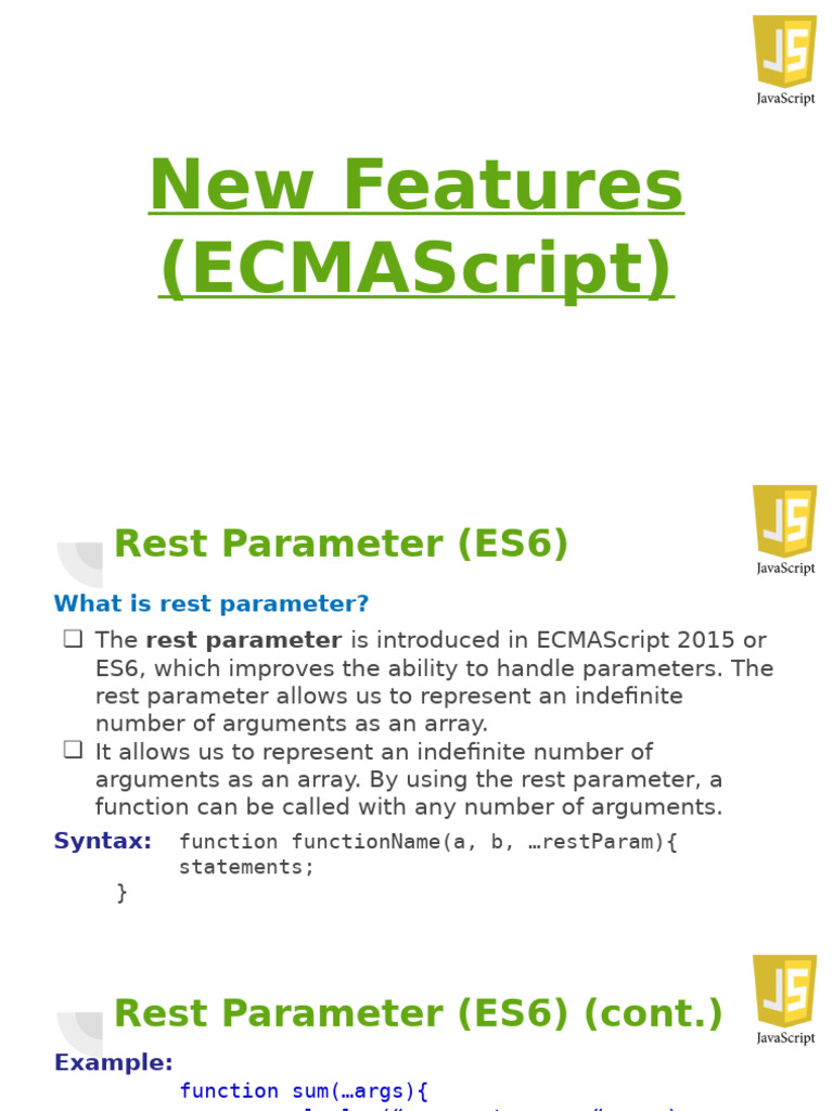 New Features (ECMAScript 2024) | PDF | Parameter (Computer Programming) | Computing