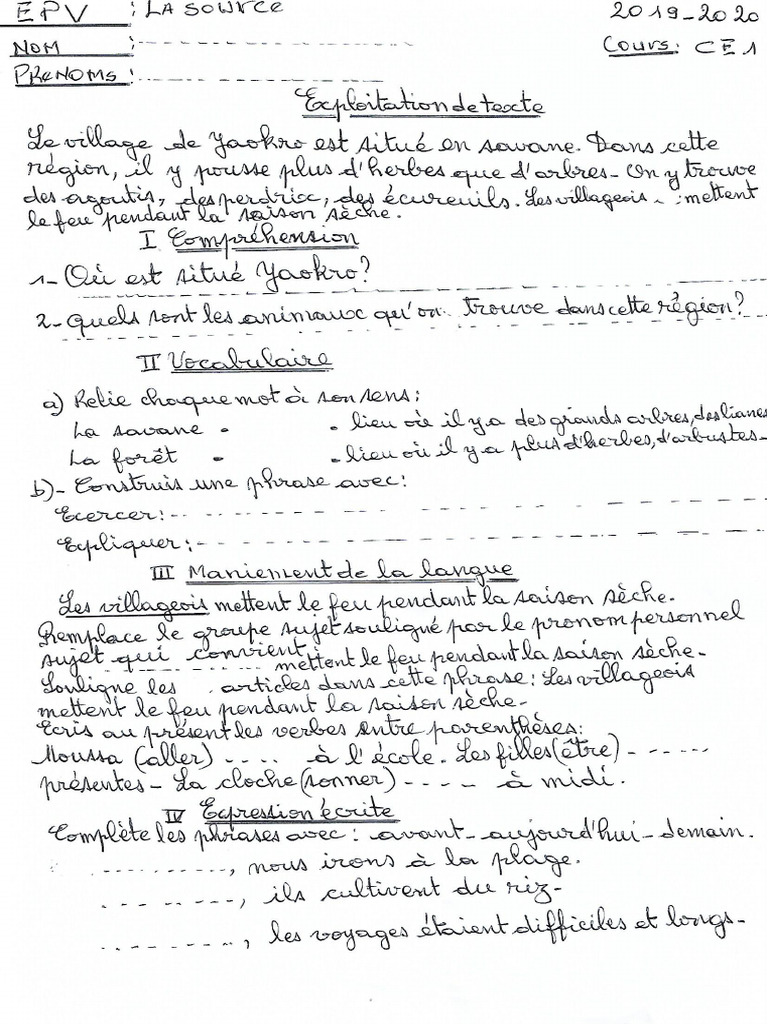 Exploitation de Texte Ce1 29 Mai | PDF