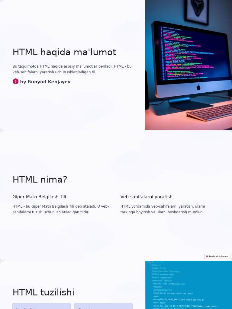 HTML Haqida Malumot | PDF