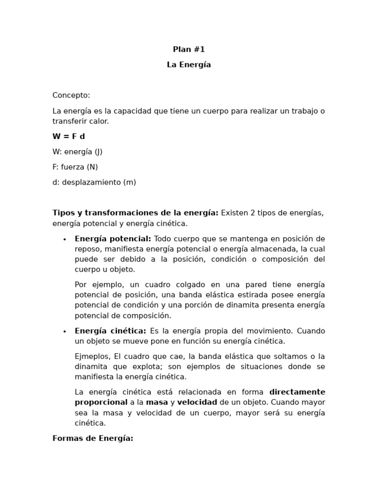 Plan La Energía | PDF | Química | Átomos