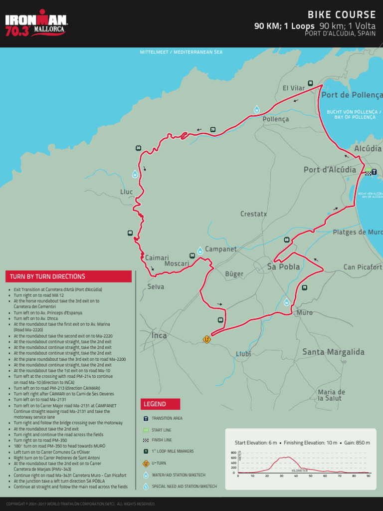2019 IRONMAN Course Map IM70 3 Mallorca Bike | PDF | Routes | Streets ...