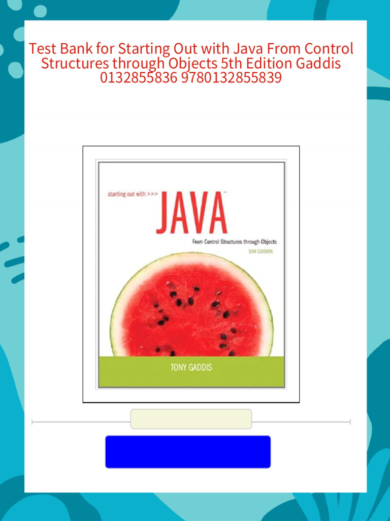 Get immediate PDF access to the full Test Bank for Starting Out with ...