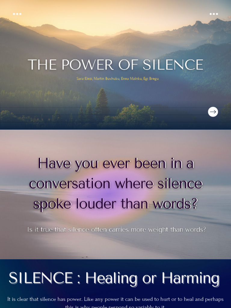 The Power of Silence PDF | PDF | Silence | Nonverbal Communication