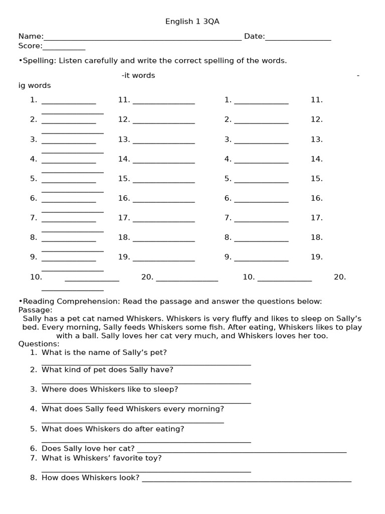 English 1 3QA | PDF | Linguistics