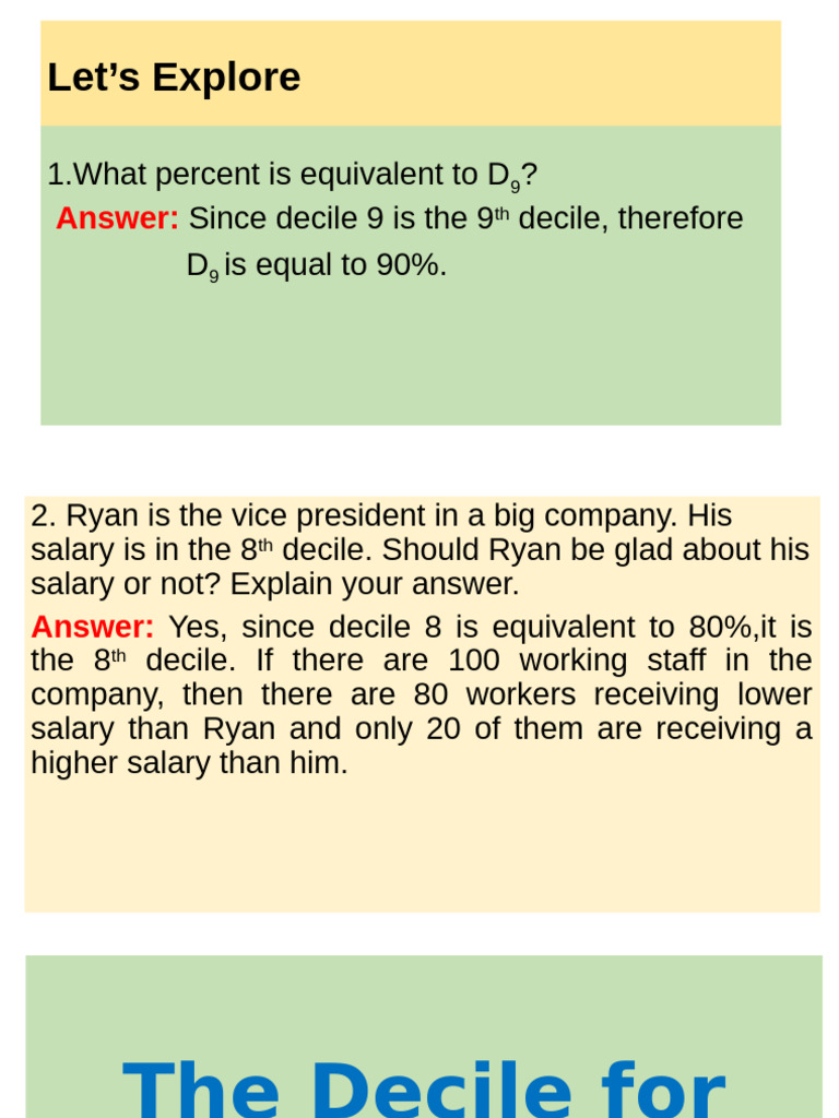 The Decile For Grouped Data | PDF | Applied Mathematics