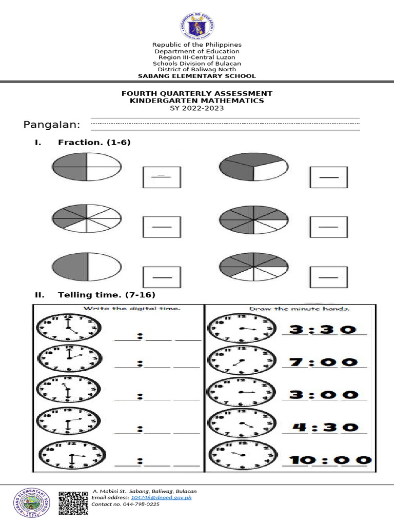 Fourth Quarterly Assessment Math 2022 2023 | PDF