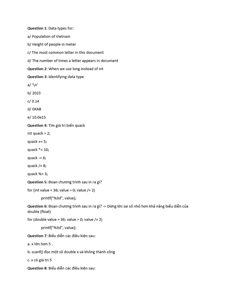 Revision Questions | PDF