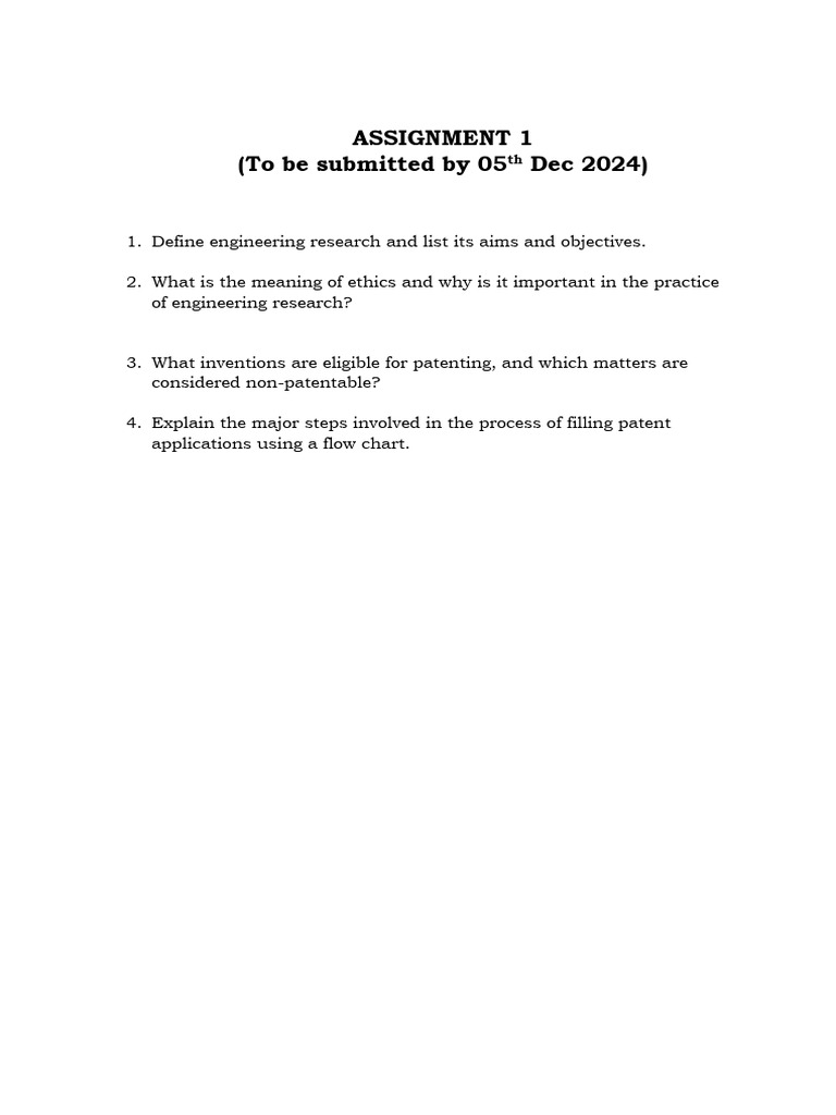 RM & IPR - Assignment 1 | PDF