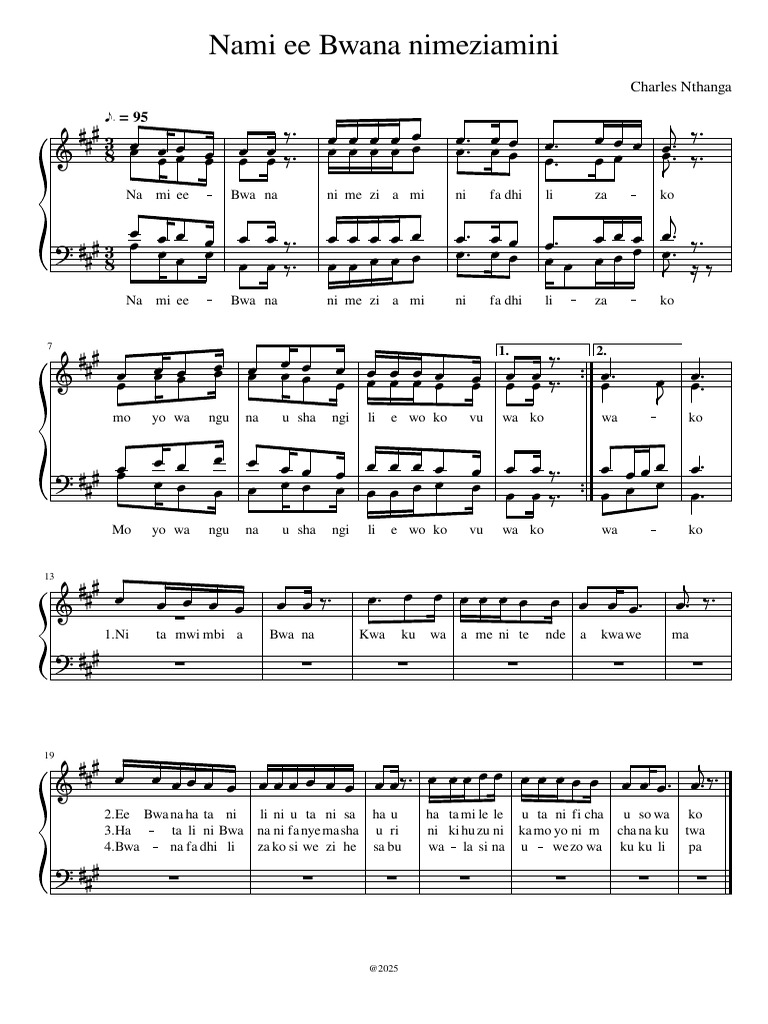 Nami Ee Bwana Nimeziamini | PDF