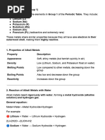 Alkali Metals: Properties and Reactivity | PDF | Physical Sciences ...