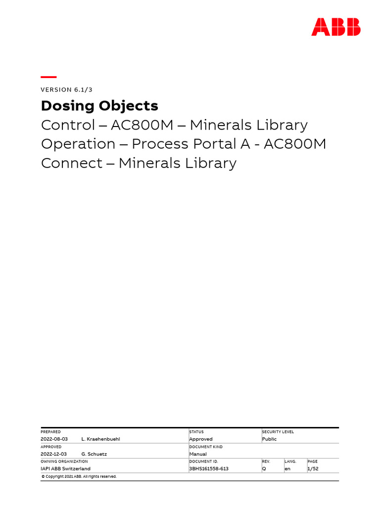 06 3BHS161558-613 MinLib Dosing Objects | PDF | Parameter (Computer Programming) | Function ...