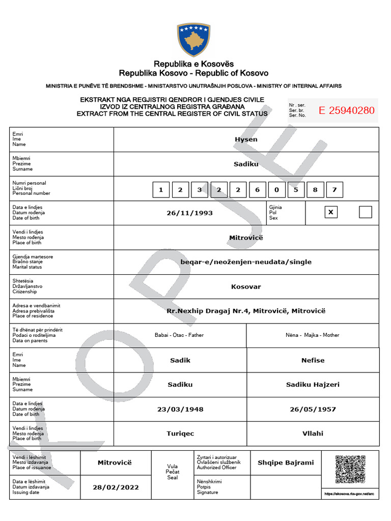 Republika e Kosovës Republika Kosovo - Republic of Kosovo | PDF