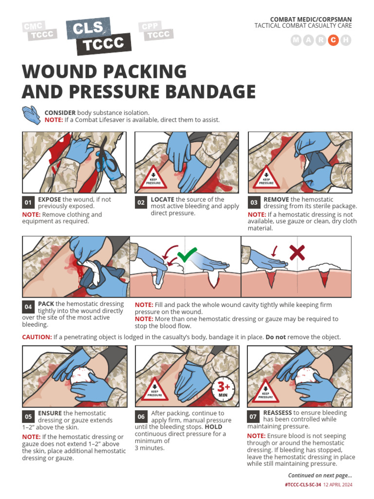 cls-skill-card-9-2-wound-packing-pressure-bandage-en | PDF | First Aid
