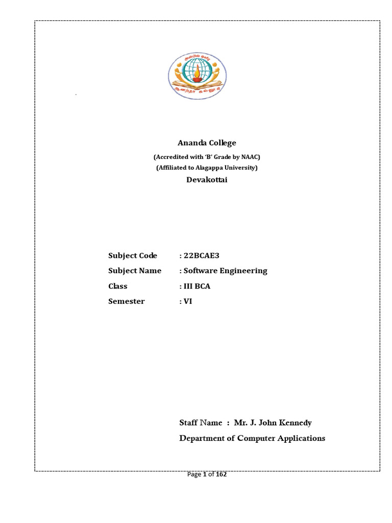 Software Engineering 22BCAE3-1 | PDF | Software Development Process ...