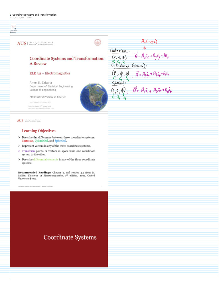 Coordinate Systems & Transformations | PDF