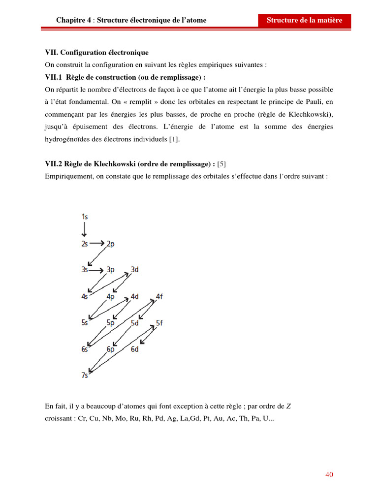 Configuration électronique de l'atome | PDF | Configuration ...