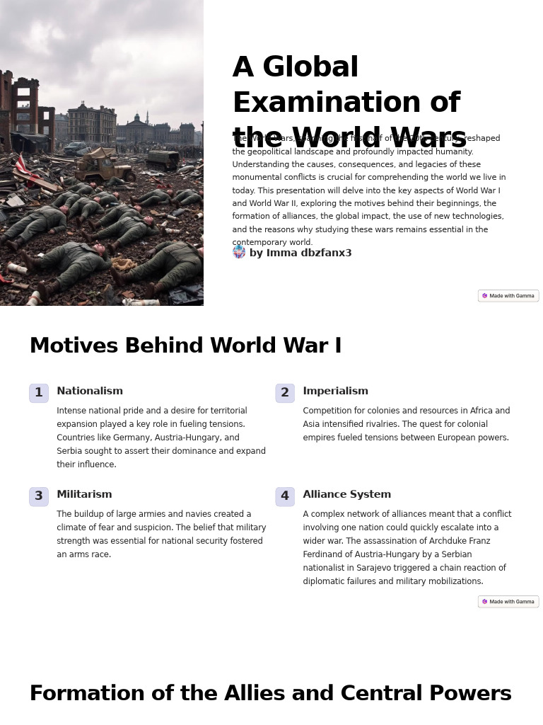 Understanding the World Wars' Impact | PDF | Central Powers | World War I