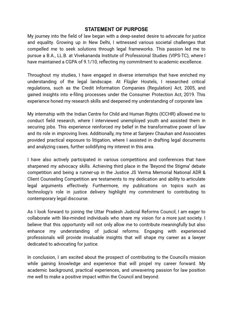 STATEMENT OF PURPOSE | PDF