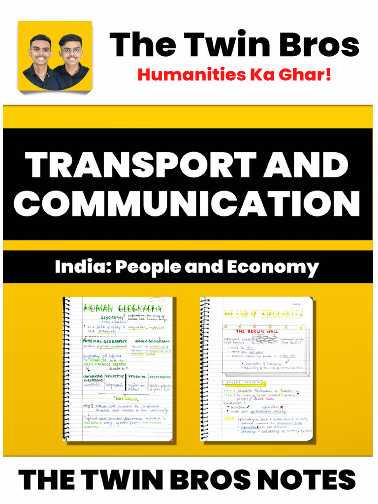 Transport and Communication Notes by The Twin Bros | PDF