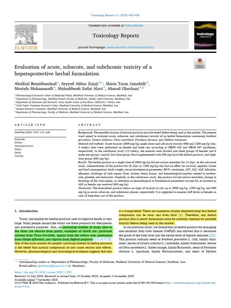 Evaluation of Hepapro Formulation | PDF