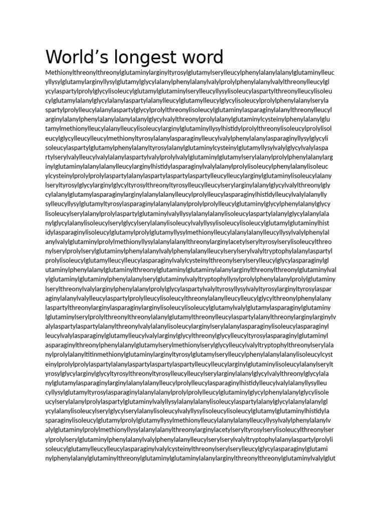 World's Longest Word Explained | PDF