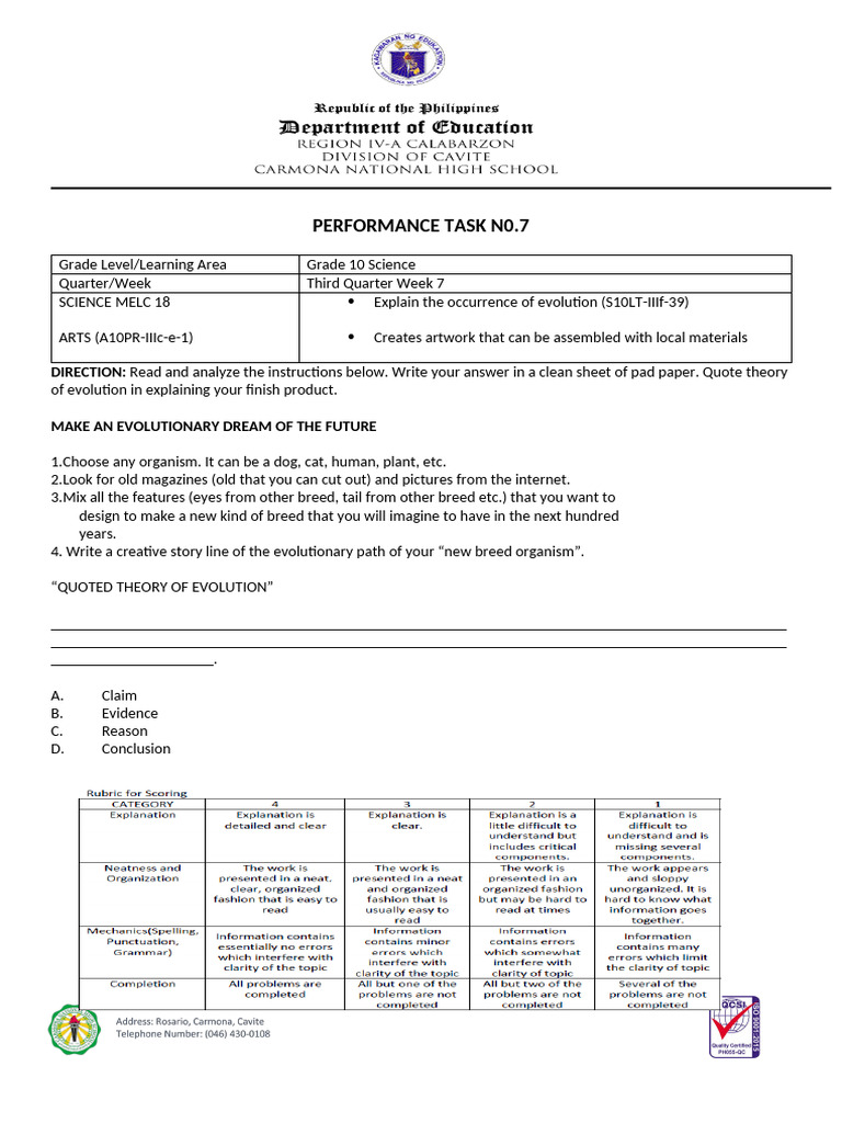 Performance Task 7 3Q | PDF