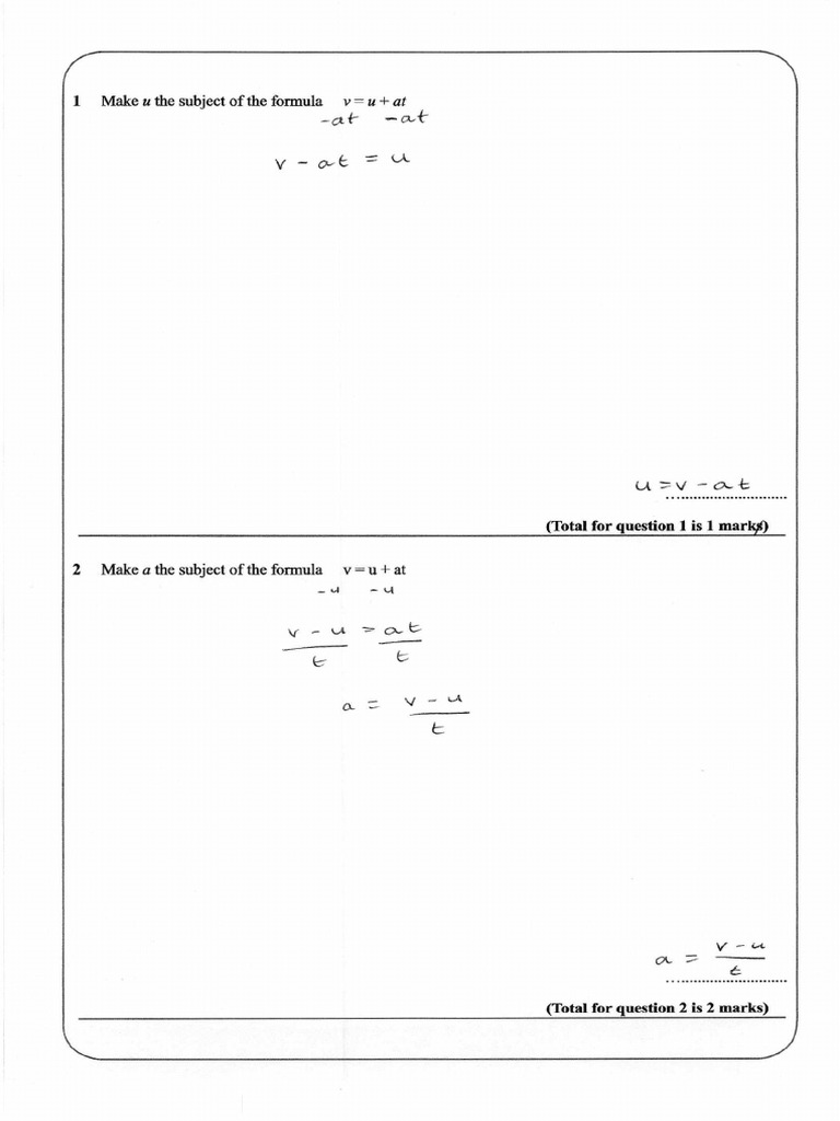 MS Rearranging-Harder-Formulaans | PDF