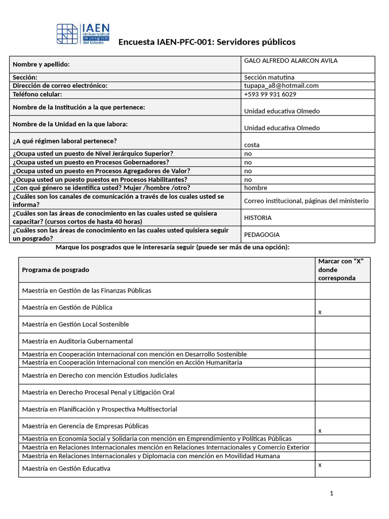 Encuesta Servidores | PDF | Economias