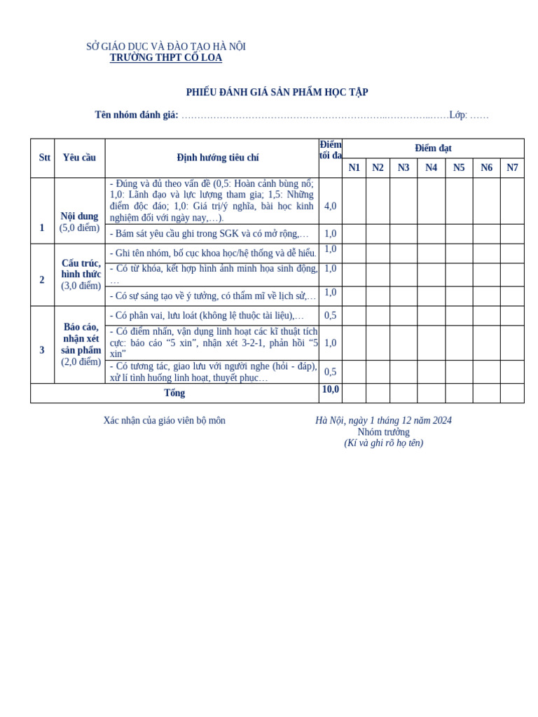 Phieu danh gia thuc hanh LS 11_11.2024 | PDF